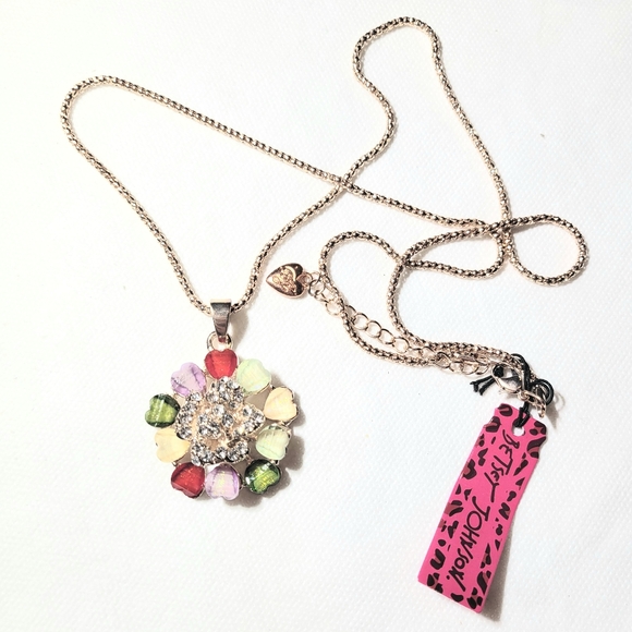 Betsey Johnson | Jewelry | Betsey Johnson Crystal Muticolored Flower ...